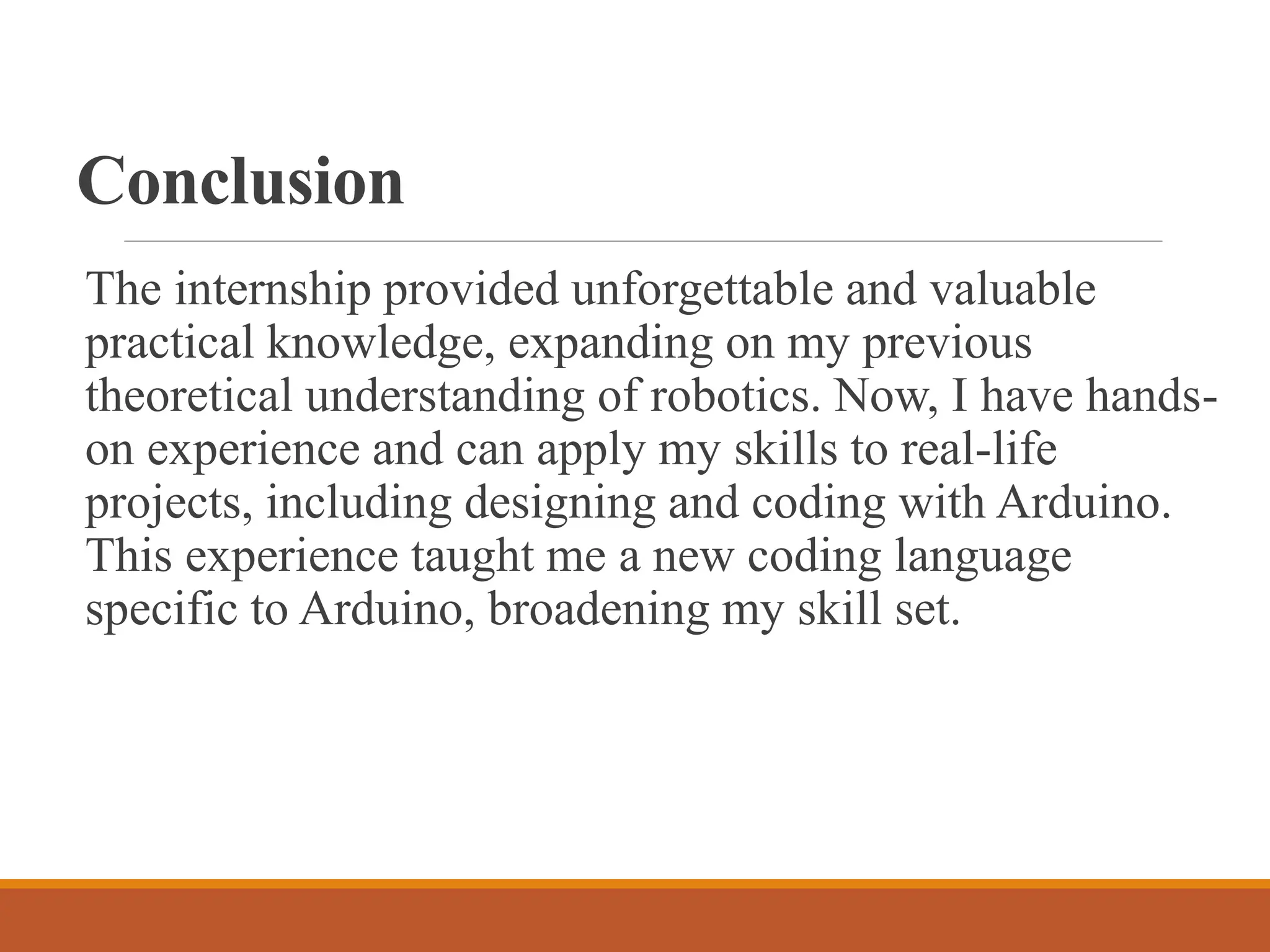 internship robotics powerpoint presentation | PPTX