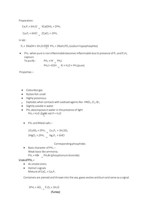 Group 15 elements - p-Block | DOCX