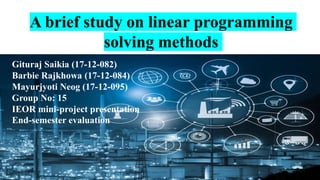A brief study on linear programming solving methods | PPTX