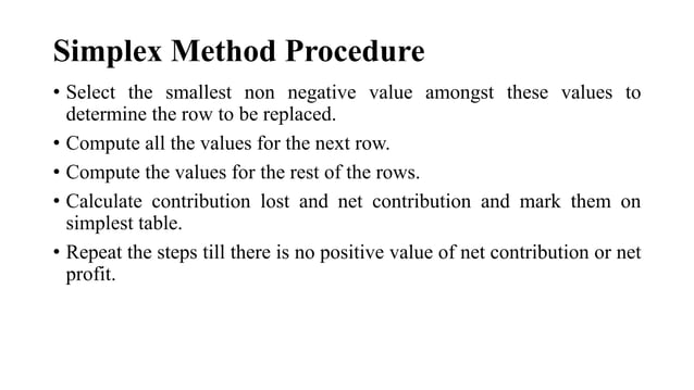 A brief study on linear programming solving methods | PPTX