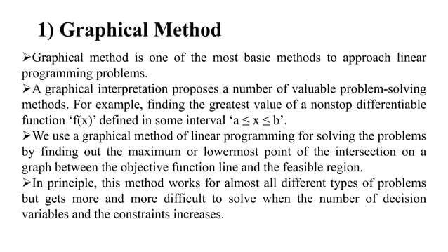 A brief study on linear programming solving methods | PPT | Free Download A brief study on linear programming solving methods | PPT | Free Download