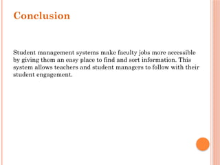 Student management system project documentation | PPTX