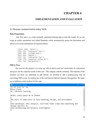 Resume and CV Summarization using NLP Report | PDF