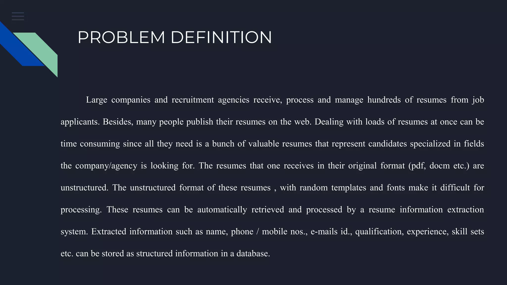 Resume And Cv Summarization Using Nlp Pptx Databases Computer