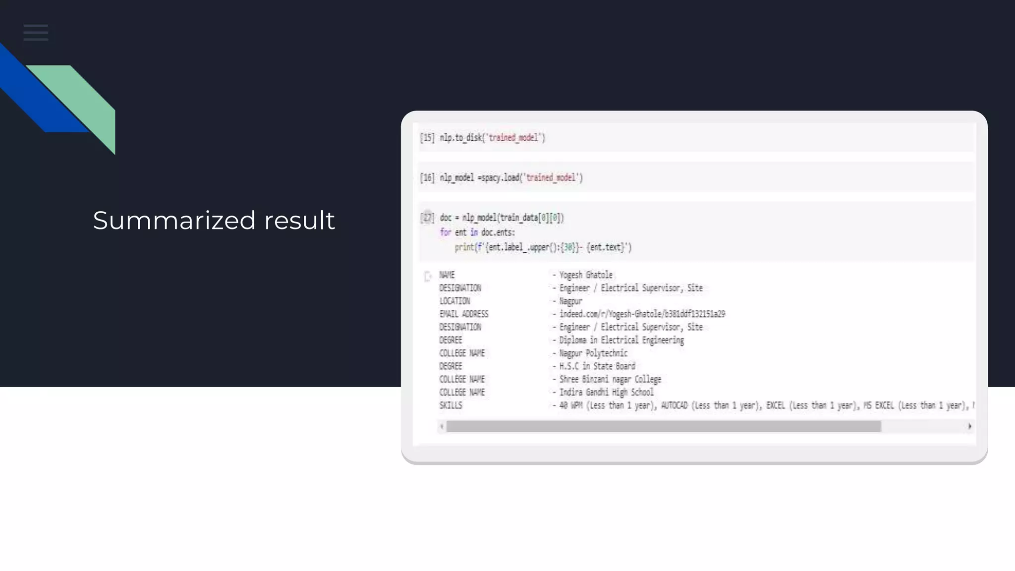 Resume and CV Summarization using NLP | PPTX