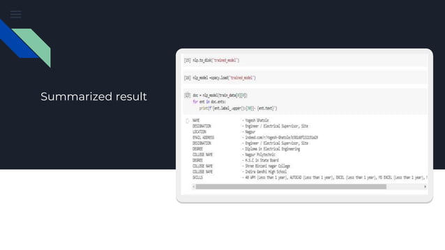 Resume And Cv Summarization Using Nlp Pptx Databases Computer