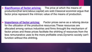 General Theory of Factor Pricing | PPTX