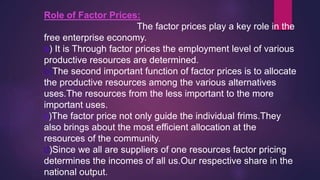 General Theory of Factor Pricing | PPTX
