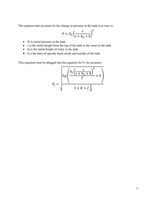 Intro to Fluid Mechanics Design Project | PDF