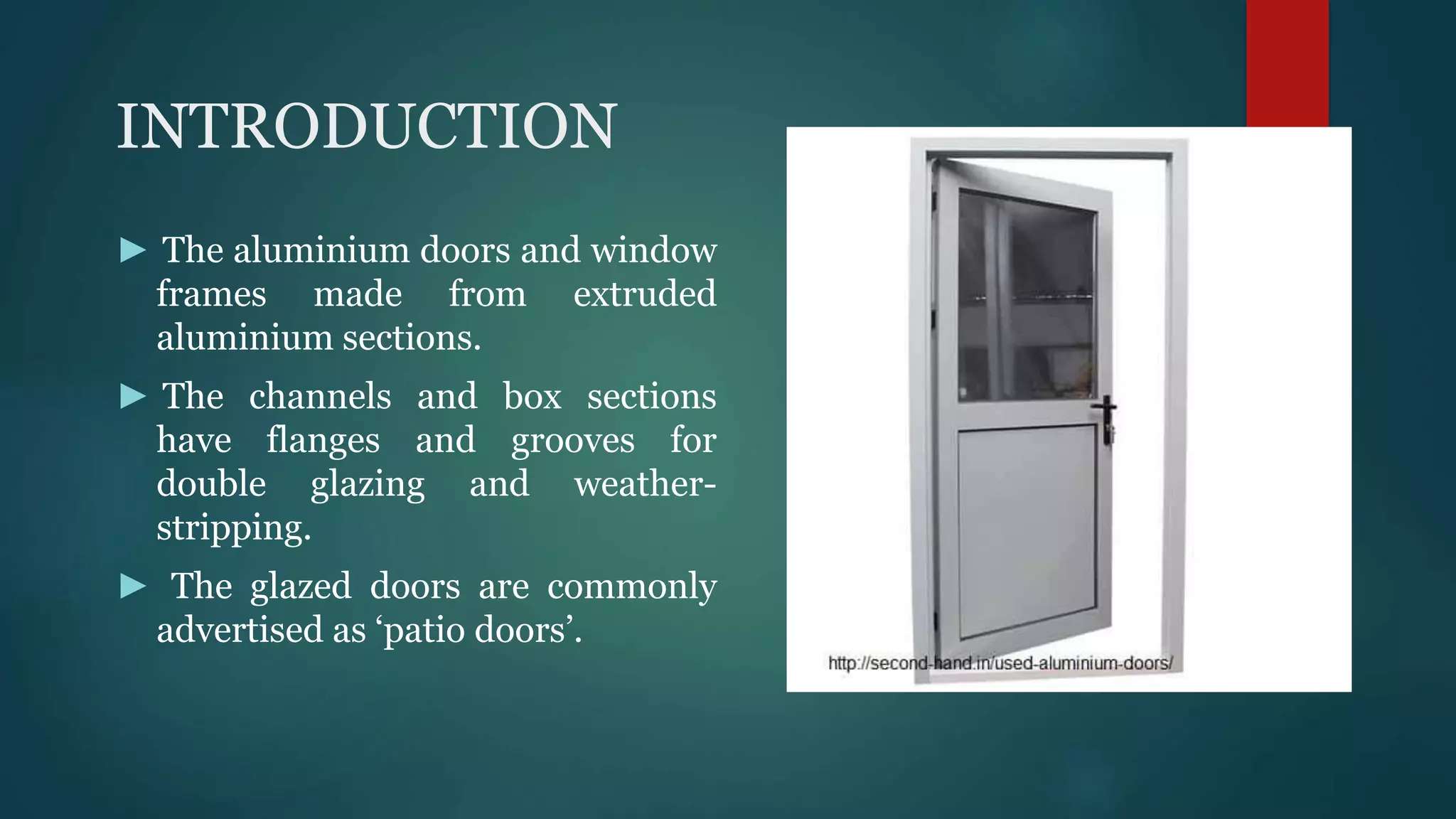 Aluminium doors and windows | PPTX