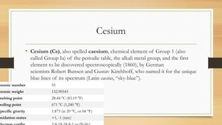 GROUP 1 AND 2 METALS Physical and chemical Properties | PPTX