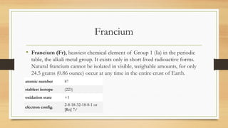 GROUP 1 AND 2 METALS Physical and chemical Properties | PPTX