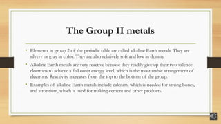 GROUP 1 AND 2 METALS Physical and chemical Properties | PPTX