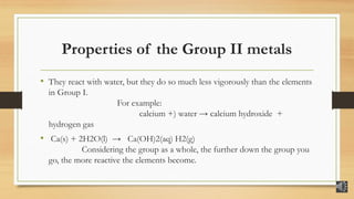 GROUP 1 AND 2 METALS Physical and chemical Properties | PPTX