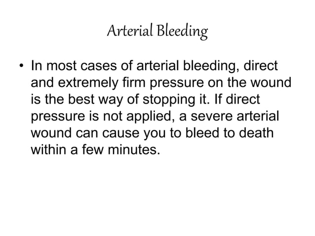 Basic First Aid (Bleeding) | PPTX