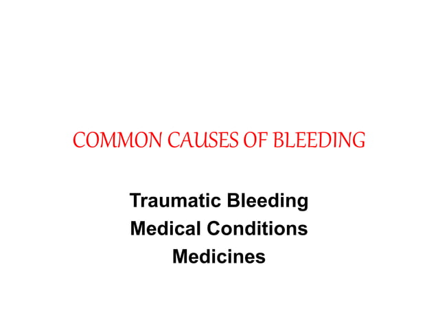 Basic First Aid (Bleeding) | PPTX