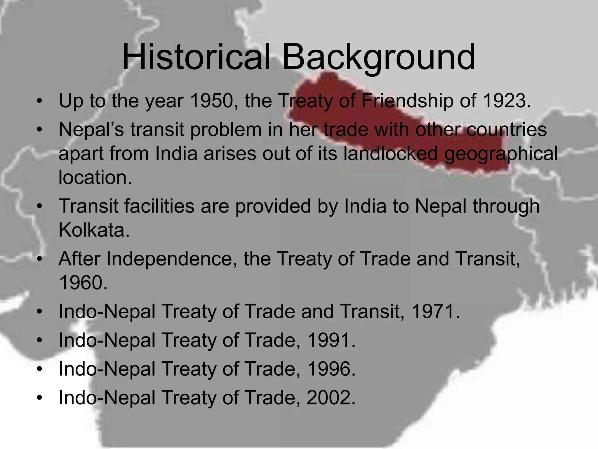 Trade Agreement (Indo-Nepal) of 2009 | PPTX