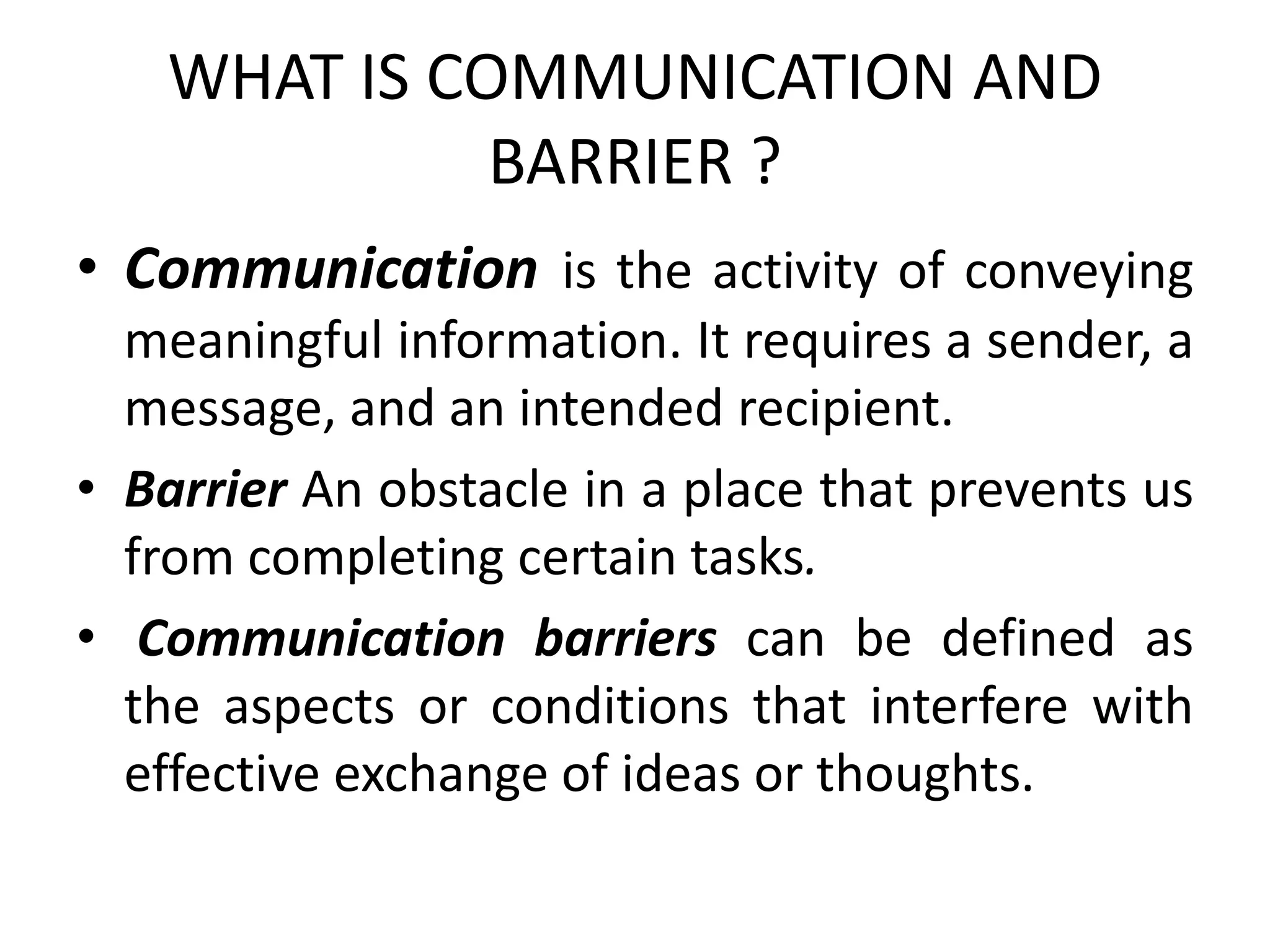 Barriers Of Communication | PPTX