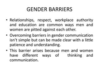 Gender Barriers