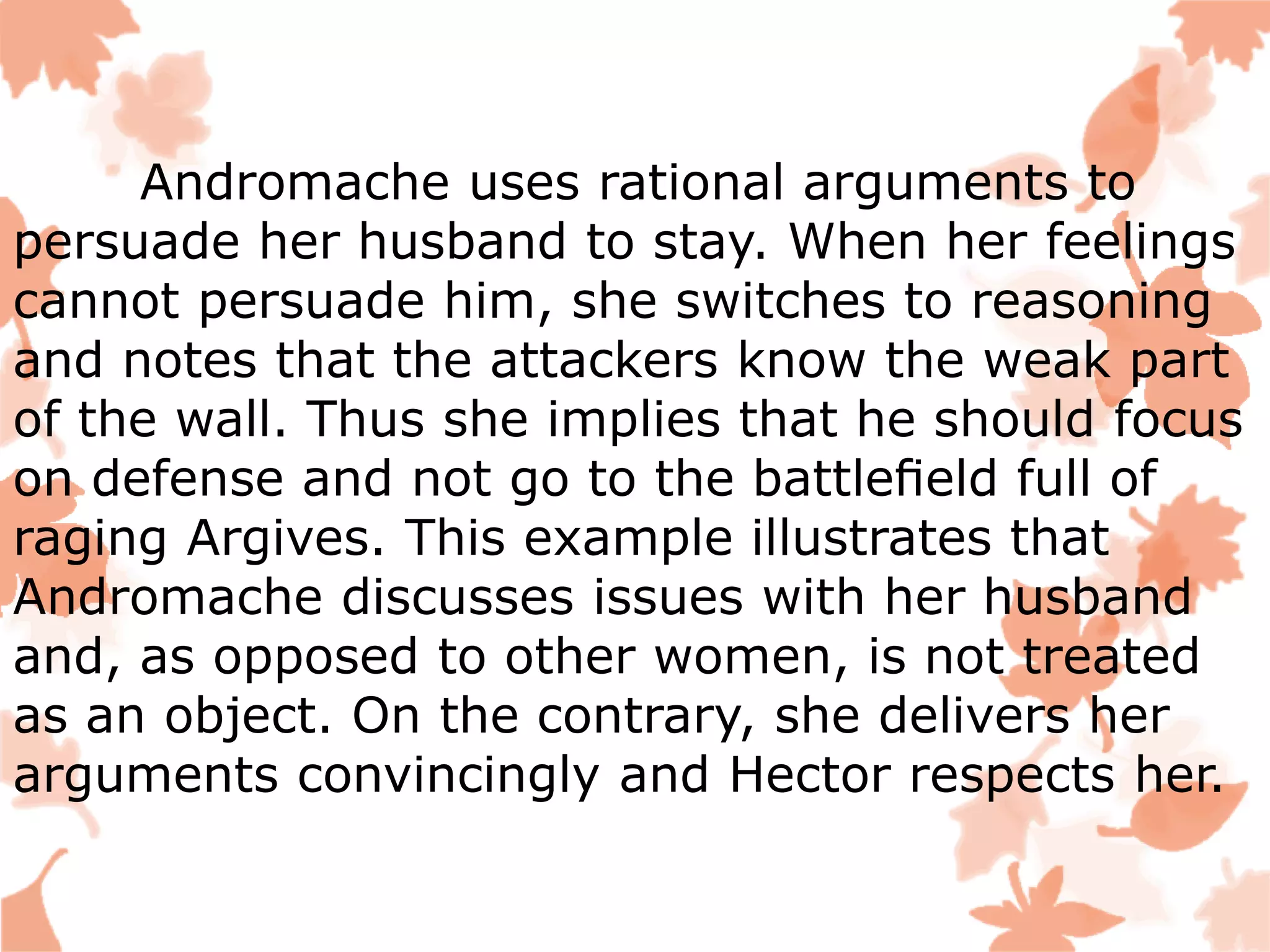 The Farewell between Hector and Andromache | PPTX