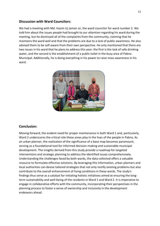 Field Report on present condition of Ward 1 and Ward 2 of Pabna ...