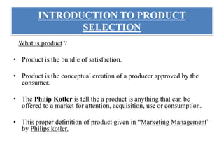 PRODUCT SELECTION | PPTX