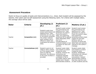 Lesson Plan: Wiki Project Group 1 | PDF