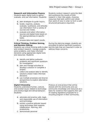 Lesson Plan: Wiki Project Group 1 | PDF