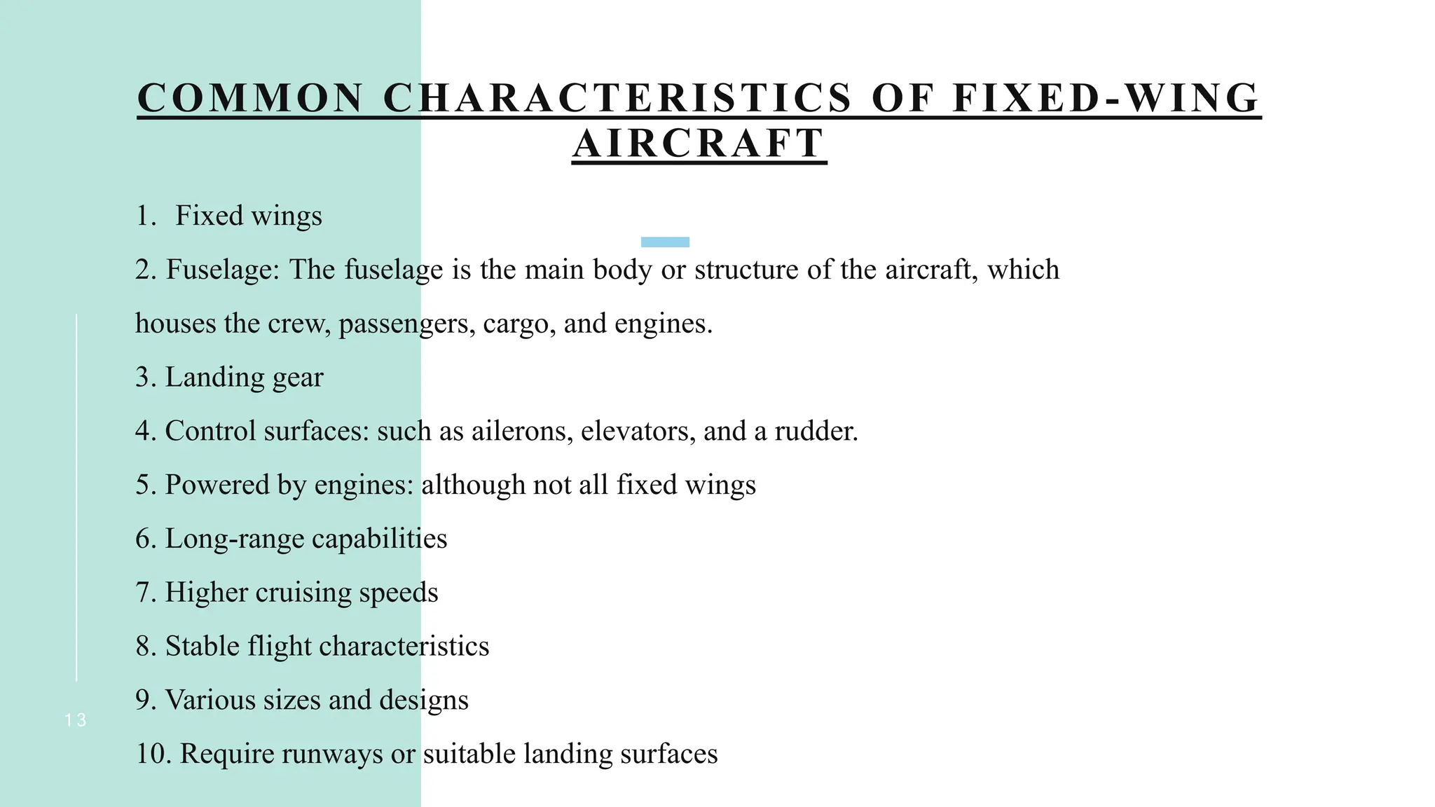Fixed wing Aircraft and area of their application.pptx