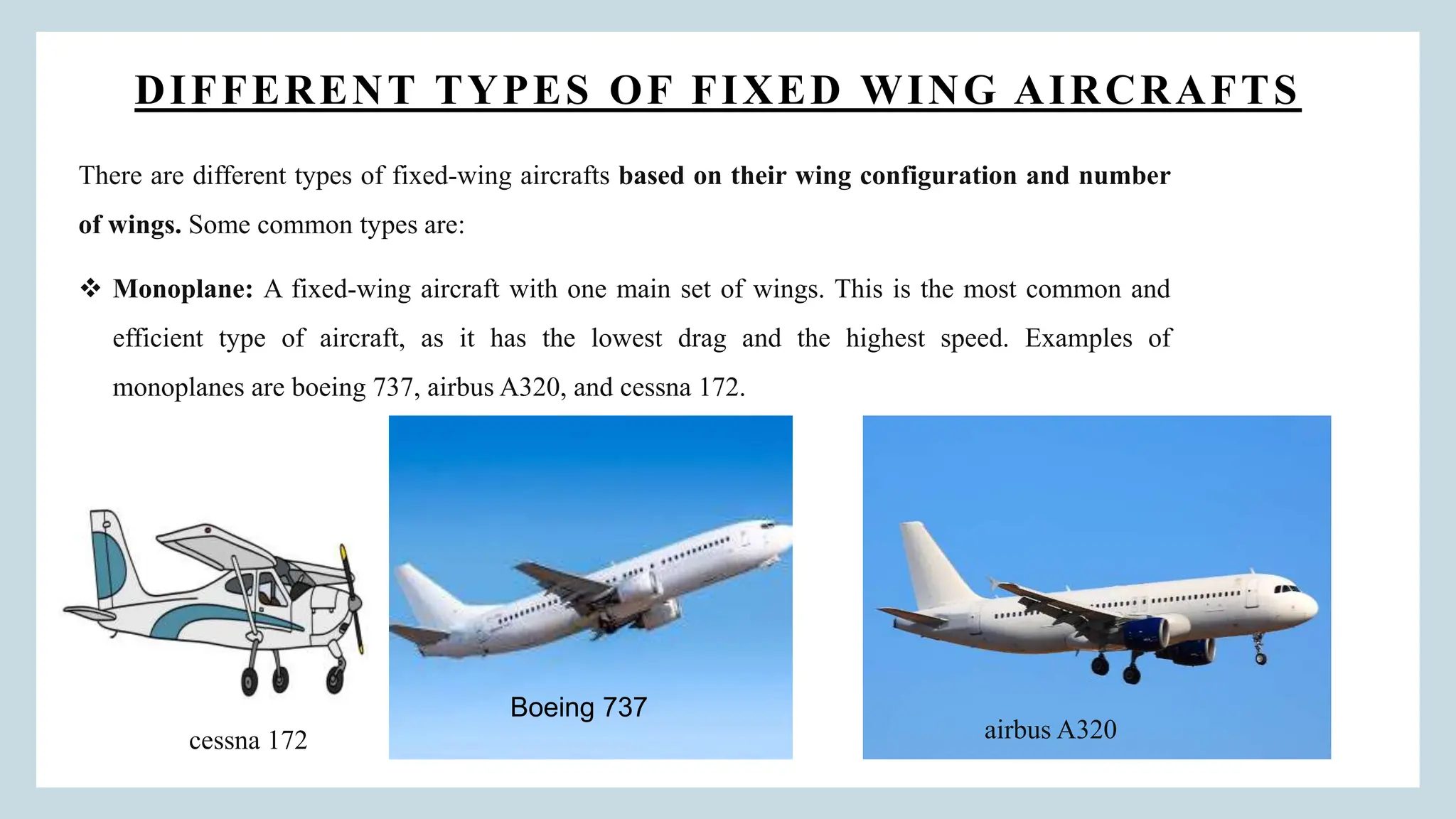Fixed wing Aircraft and area of their application.pptx