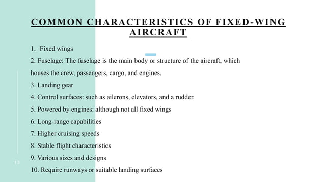 Fixed wing Aircraft and area of their application.pptx
