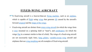 Fixed wing Aircraft and area of their application.pptx