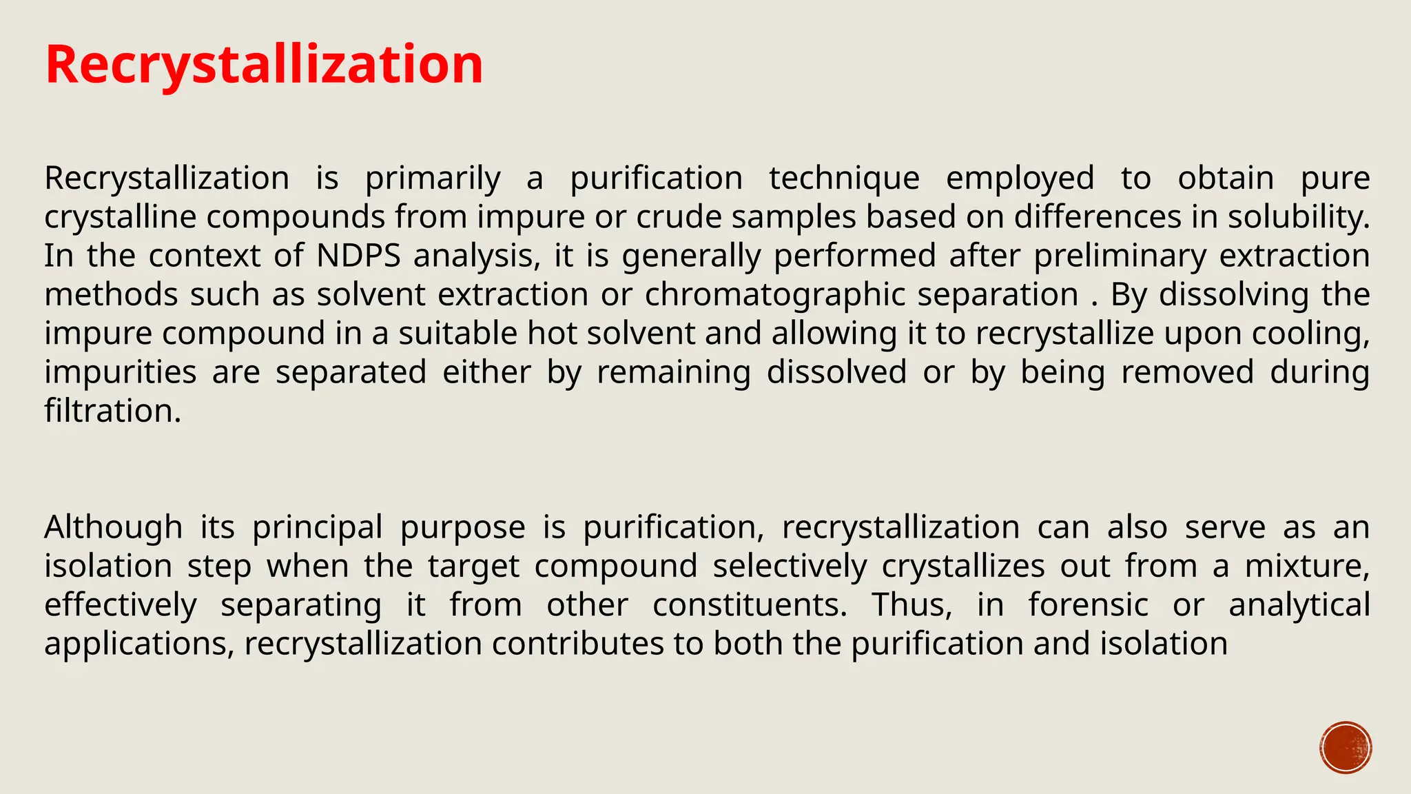 Group1 Forensic Chemistry Isolation techniques for purifying NDPS.pptx