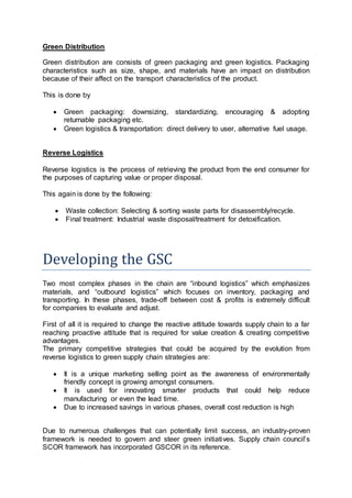 Green supply chain assignment | PDF