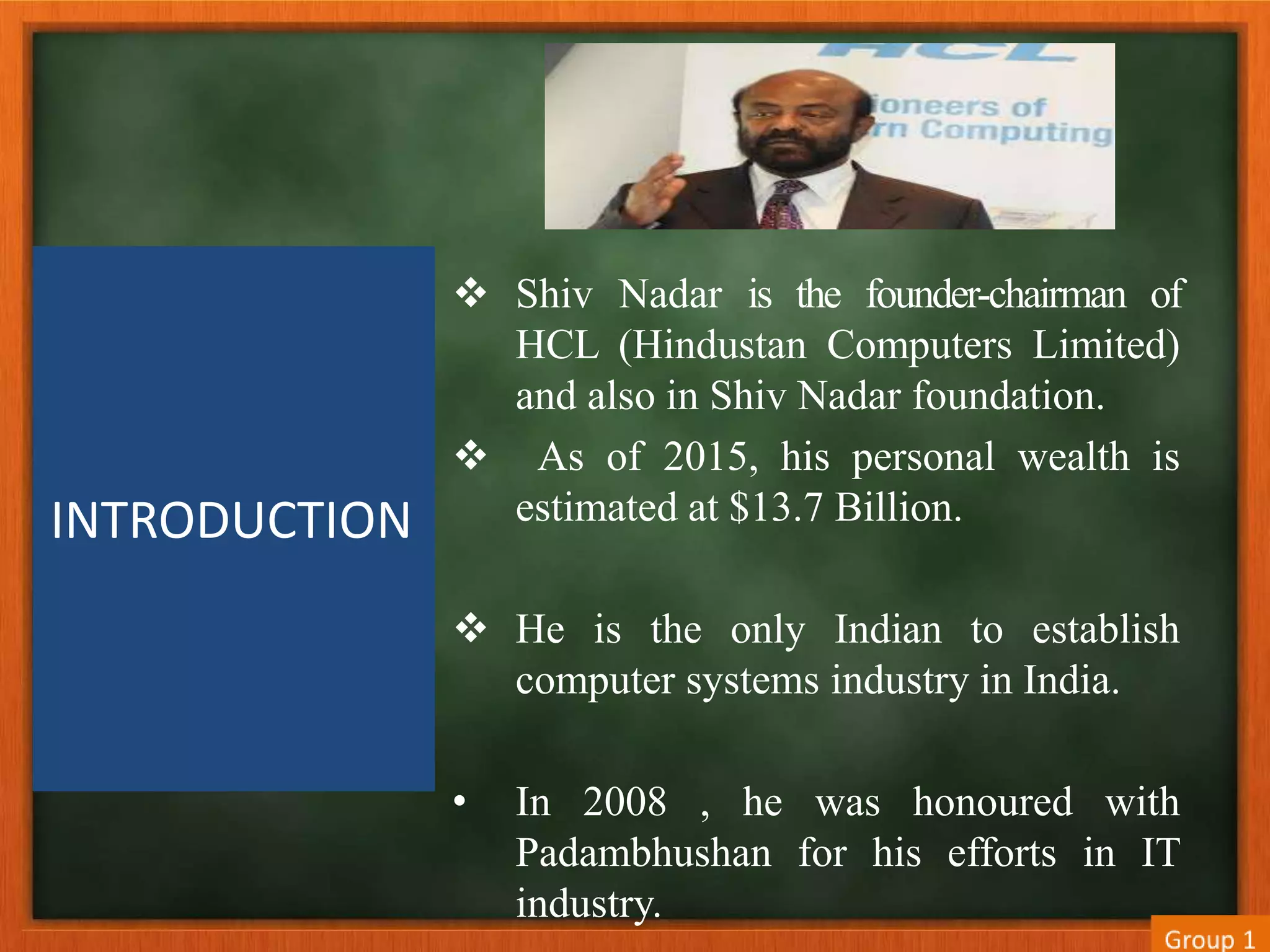 HCL SHIV NADAR STORY | PPTX