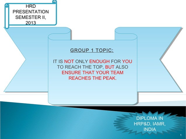 Group 1 hrd leadership presentation semester ii 2013 | PPT