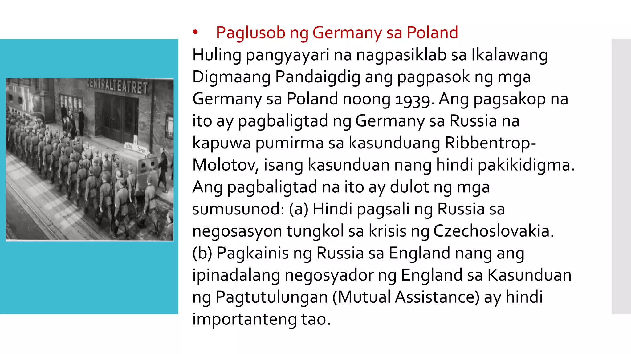 Sanhi ng Ikalawang Digmaang Pandaigdig | PPTX