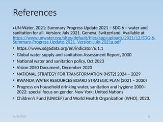 Past, Present and Future Sustainable Goal for water supply in Rwanda | PPTX