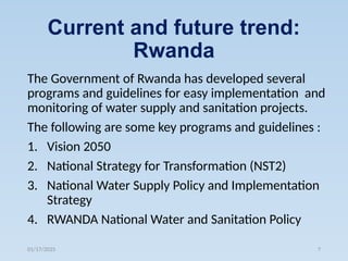 Past, Present and Future Sustainable Goal for water supply in Rwanda | PPTX