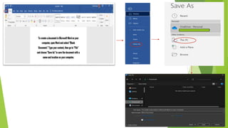 1. CREATING AND SAVING DOCUMENT 2. DISPLAYING DIFFERENT VIEW 3. WORKING WITH STYLES AND ...