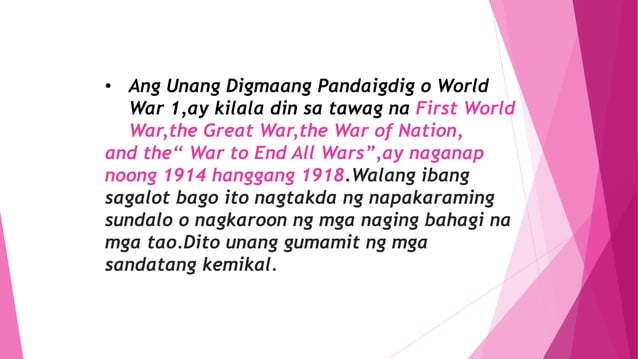 Group 1 :Mga Armas na ginamit noong Unang Digmaang Pandaigdig | PPTX