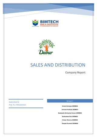 Sales & Distribution report on Dabur | PDF