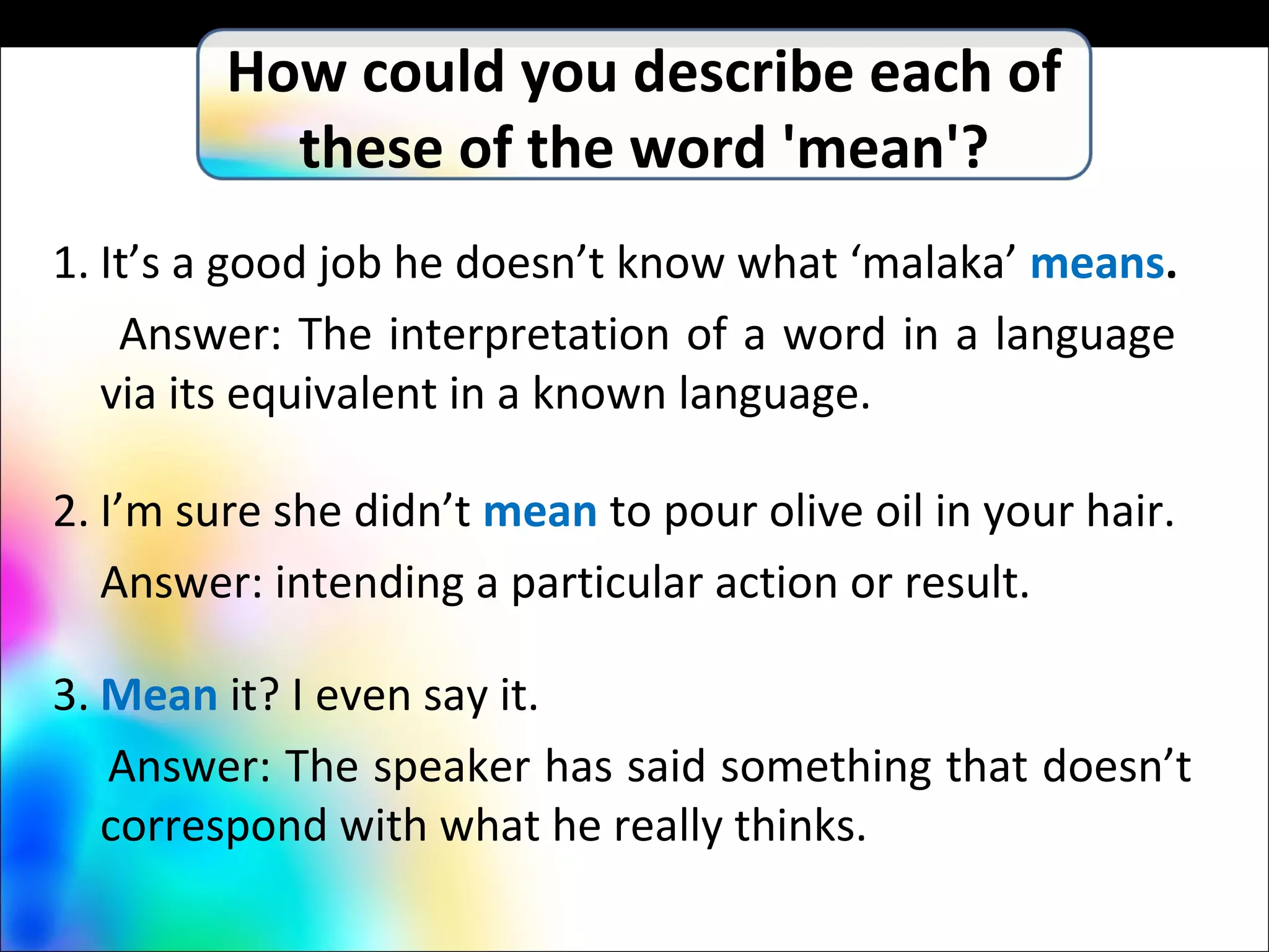 semantics the study of meaning | PPT