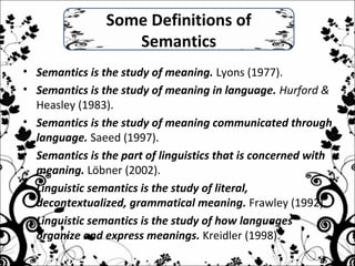 semantics the study of meaning | PPT
