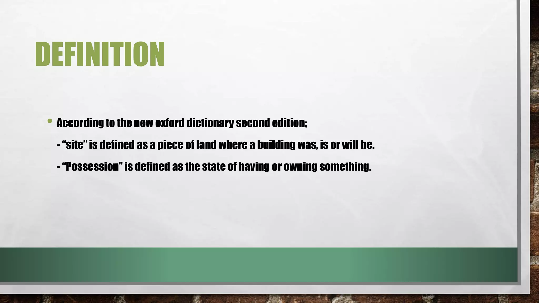 Site Possession | PPTX