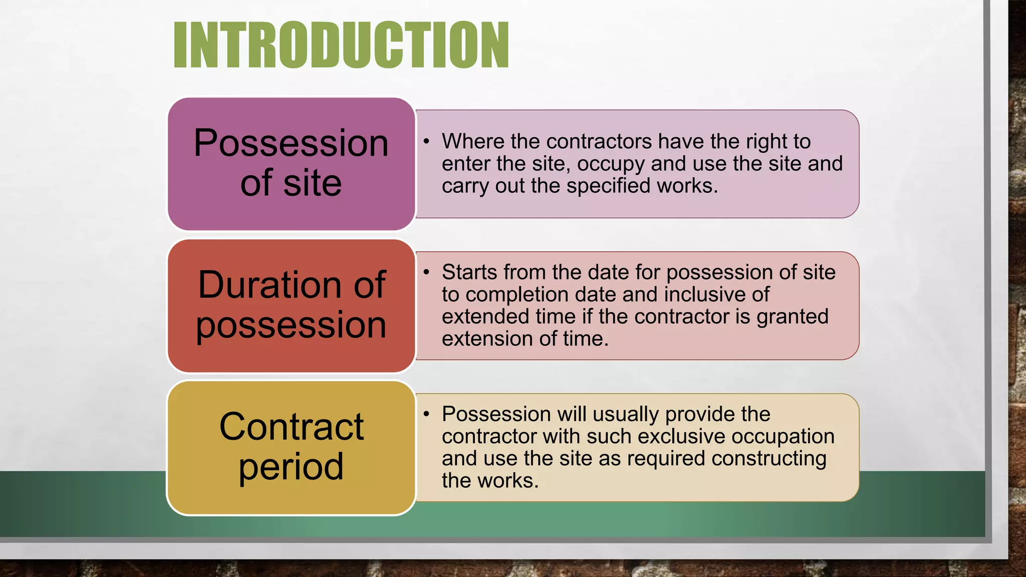 Site Possession | PPTX