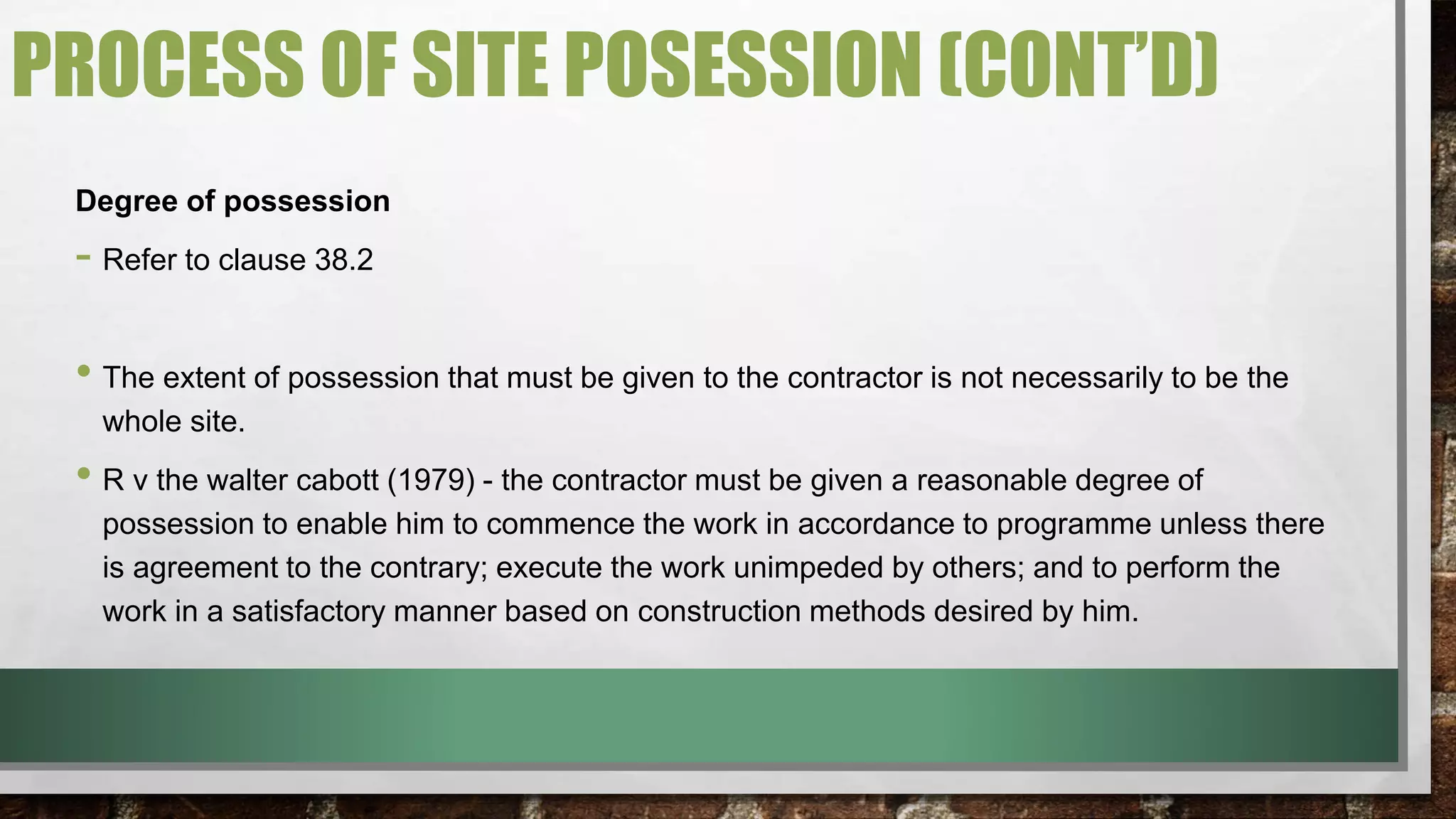 Site Possession | PPTX