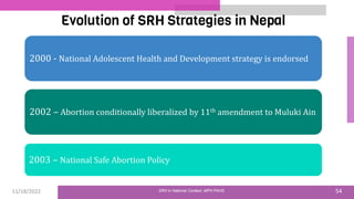 Sexual and Reproductive Health in Context of Nepal | PPTX
