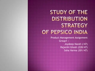 study of the distribution strategy pepsi_co. | PPTX