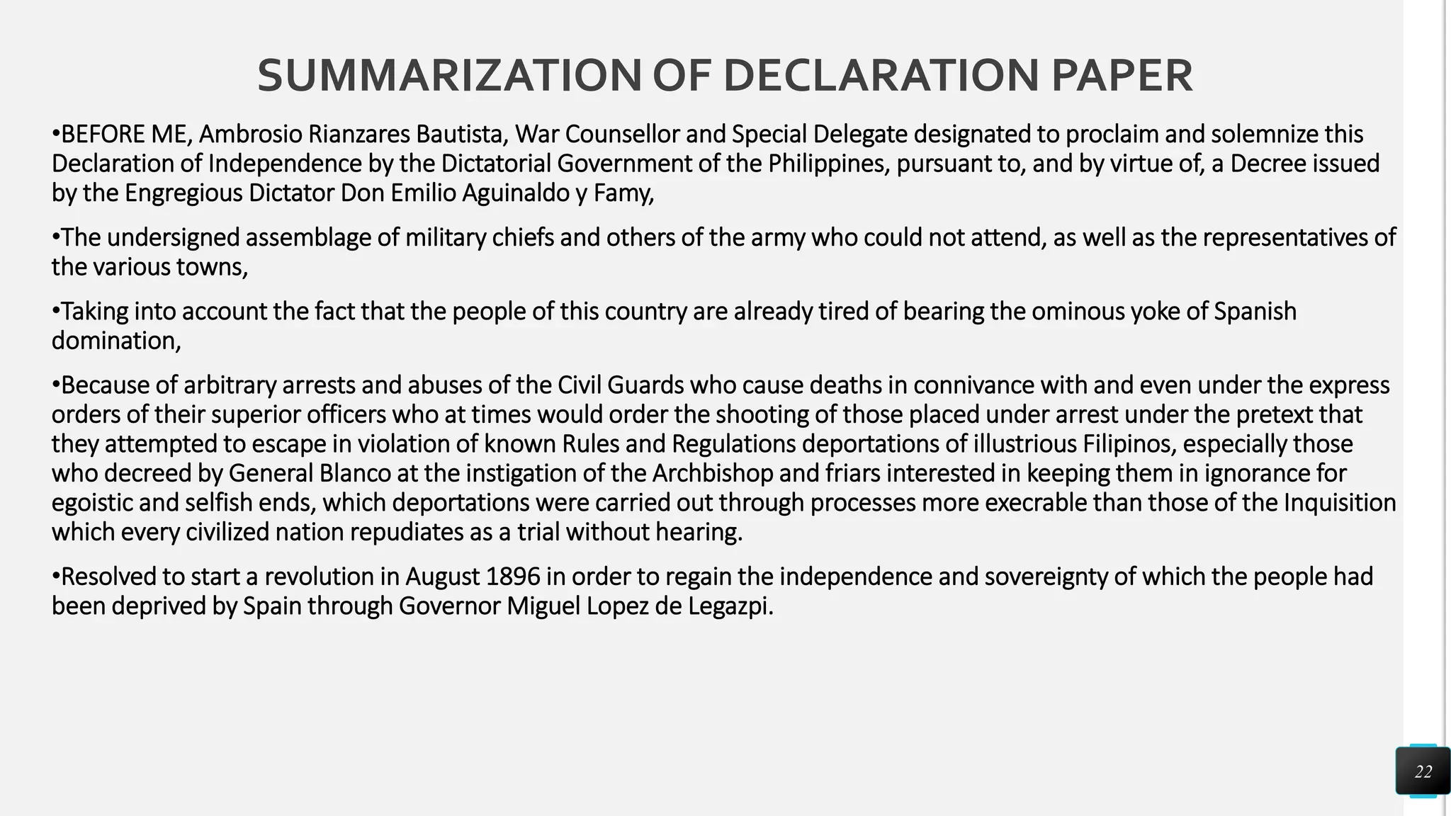 The Act of Proclamation of the Independence of the Filipino people | PPTX